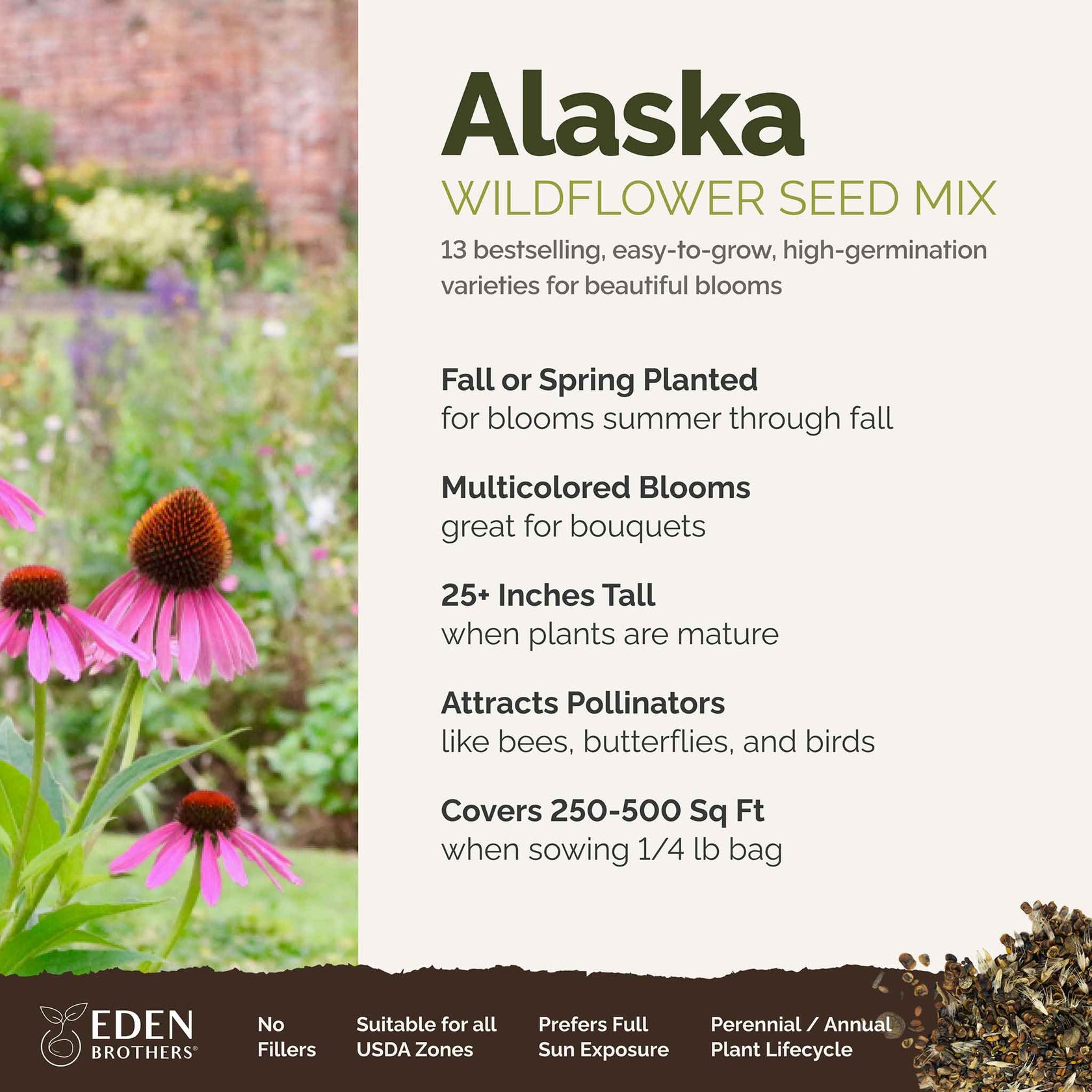 Alaska Wildflower Seed Mix | Wildflower Seeds | Eden Brothers