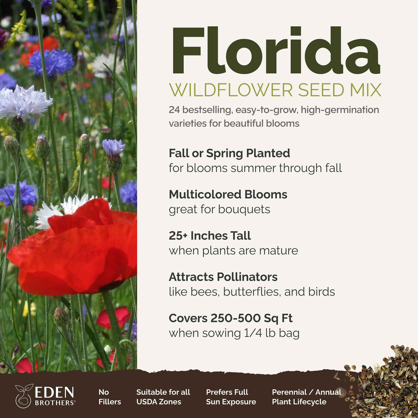 Florida Wildflower Seed Mix | Wildflower Seeds | Eden Brothers